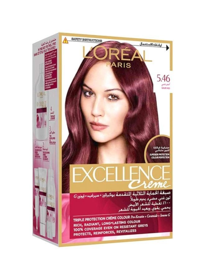 L’oréal Paris Excellence Crème Permanent Hair Color 5.46 Grape Red in ...